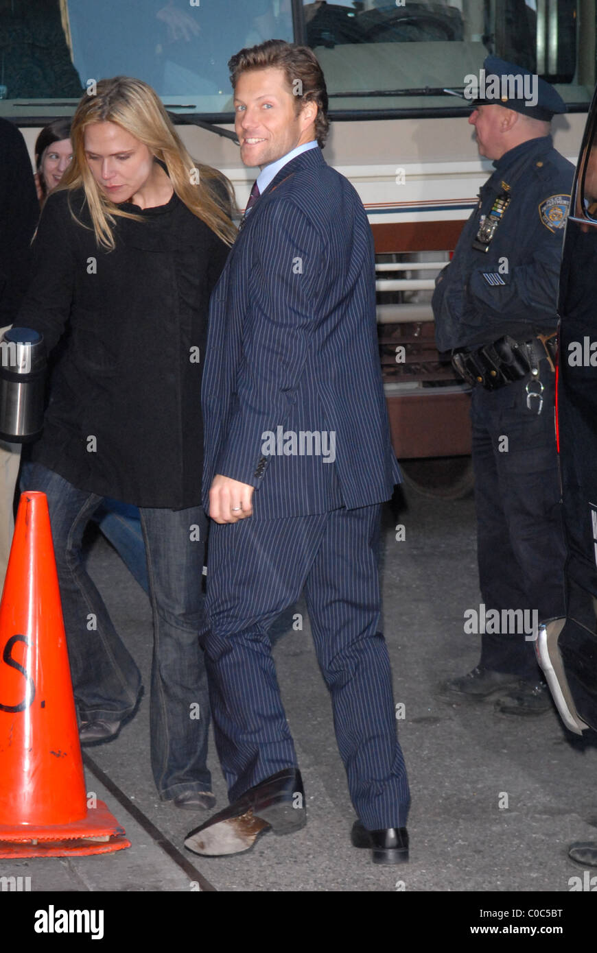 Jamie Bamber outside Ed Sullivan Theatre for the 'Late Show With David ...