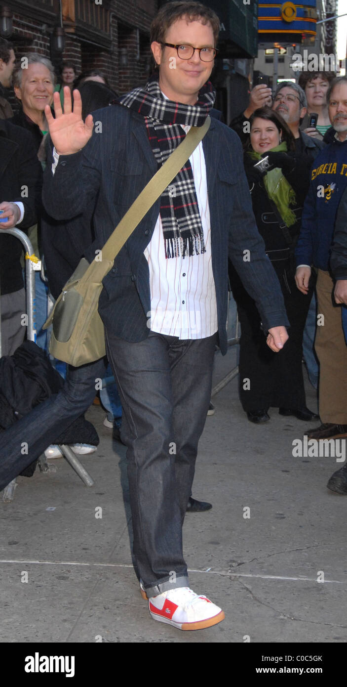Rainn Wilson outside Ed Sullivan Theatre for the 'Late Show With David ...