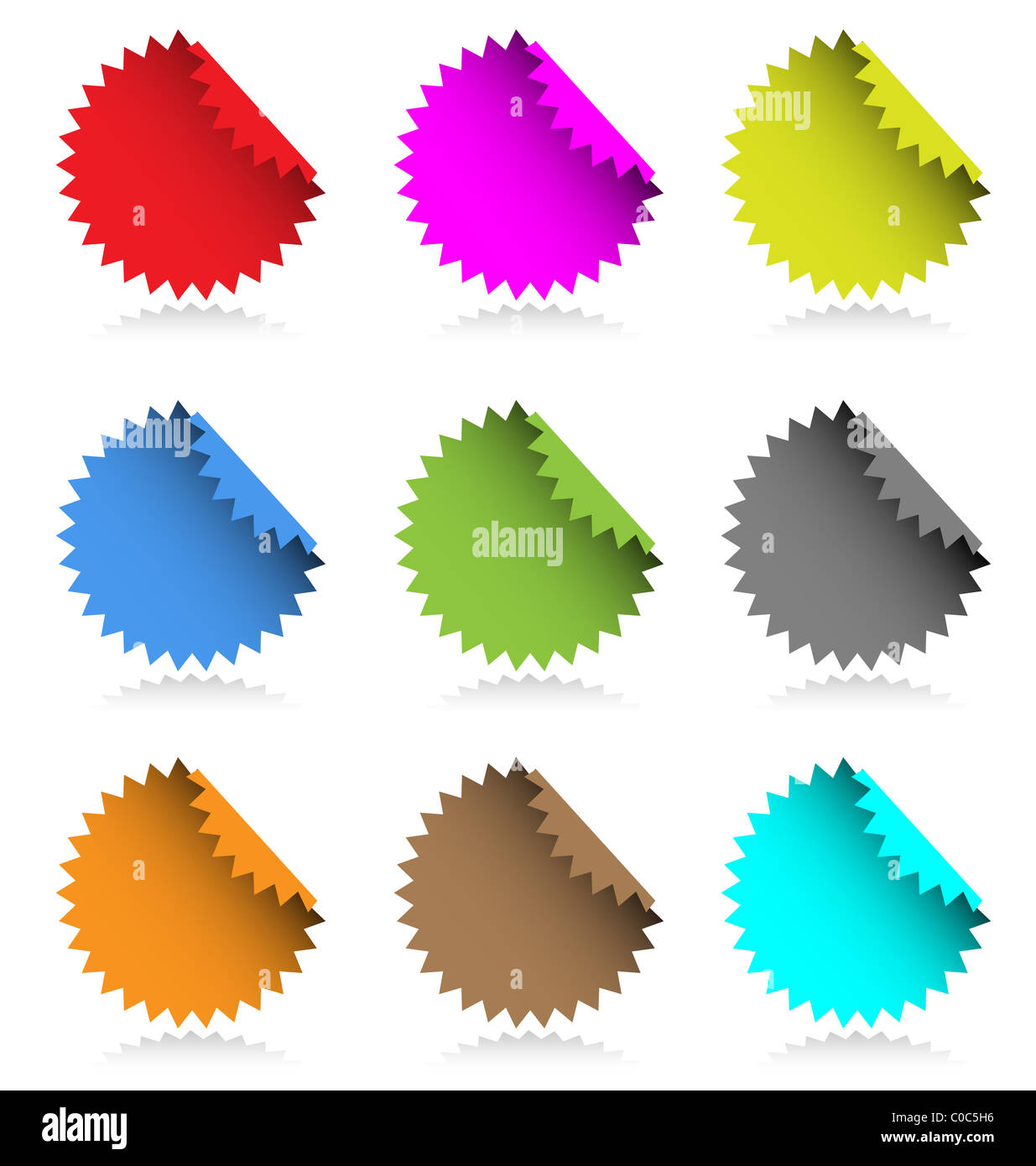 Empty star stickers with curled corner. Perfect for promotion Stock ...