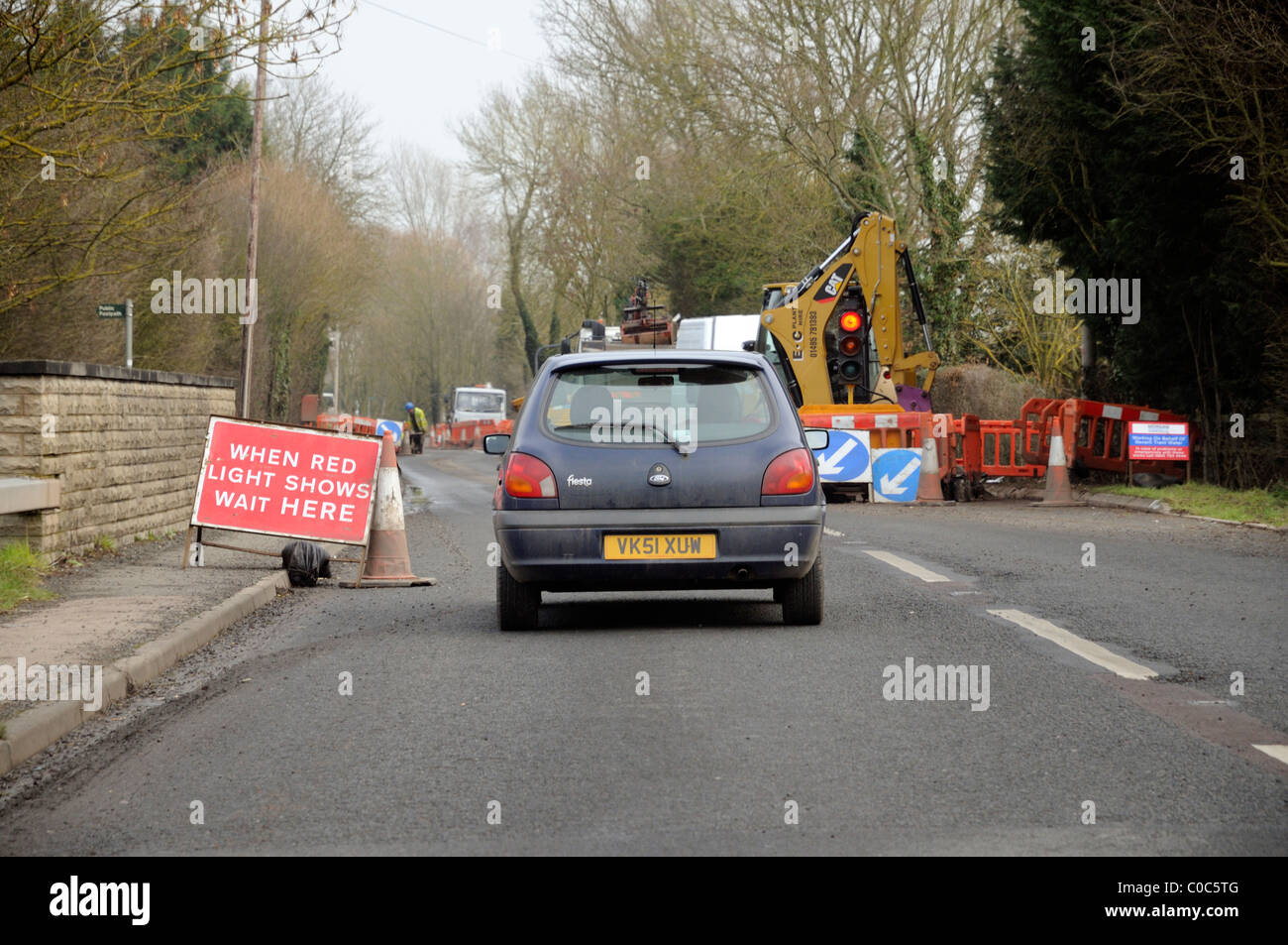 Driving uk roadworks hi-res stock photography and images - Alamy
