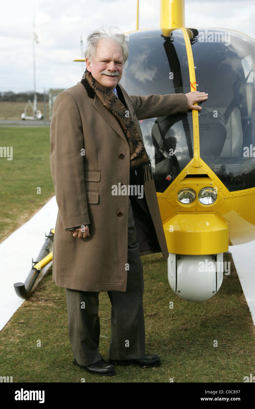 David Jason standing by a Robinsons R22 helicopter Official opening of ...