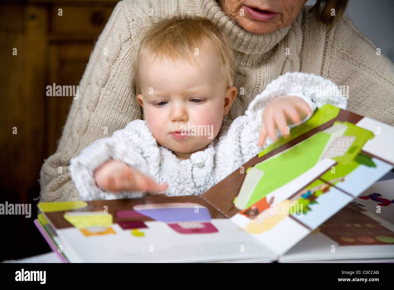Mother learn baby grandmother hi-res stock photography and images - Alamy