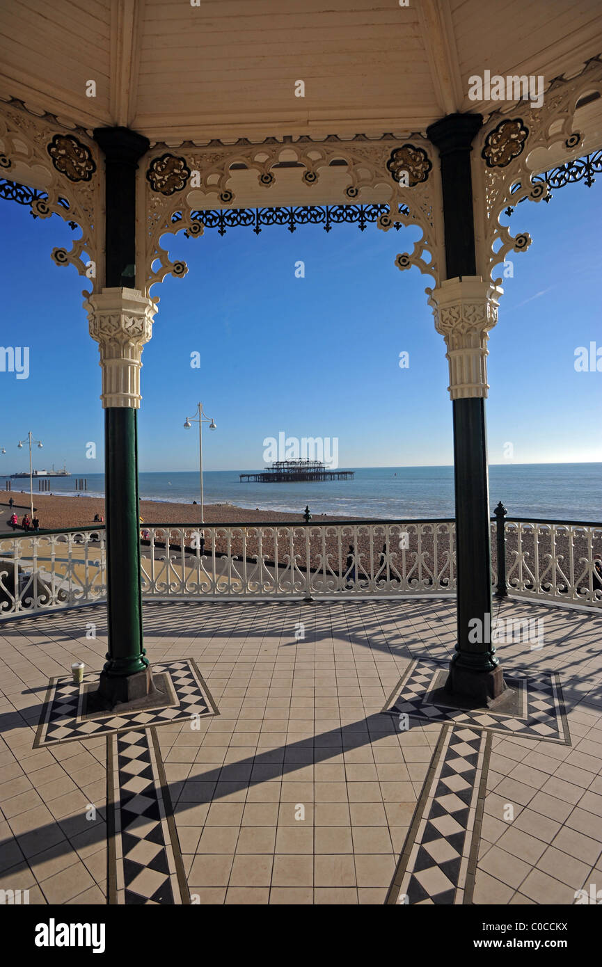 The recently restored Victorian bandstand on Brighton seafront Stock ...