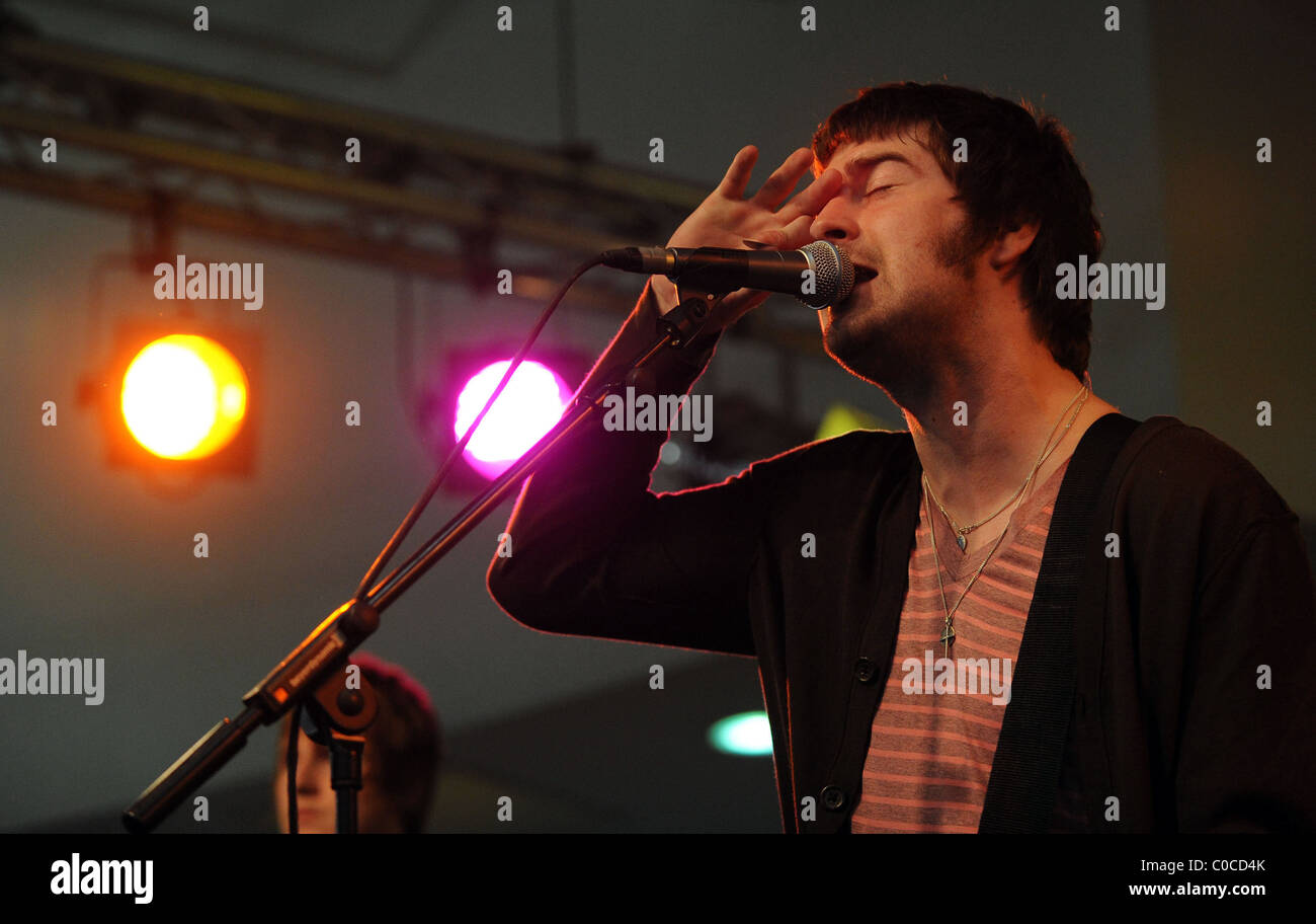 Liam Fray The Courteeners performing at HMV, Oxford Street London ...