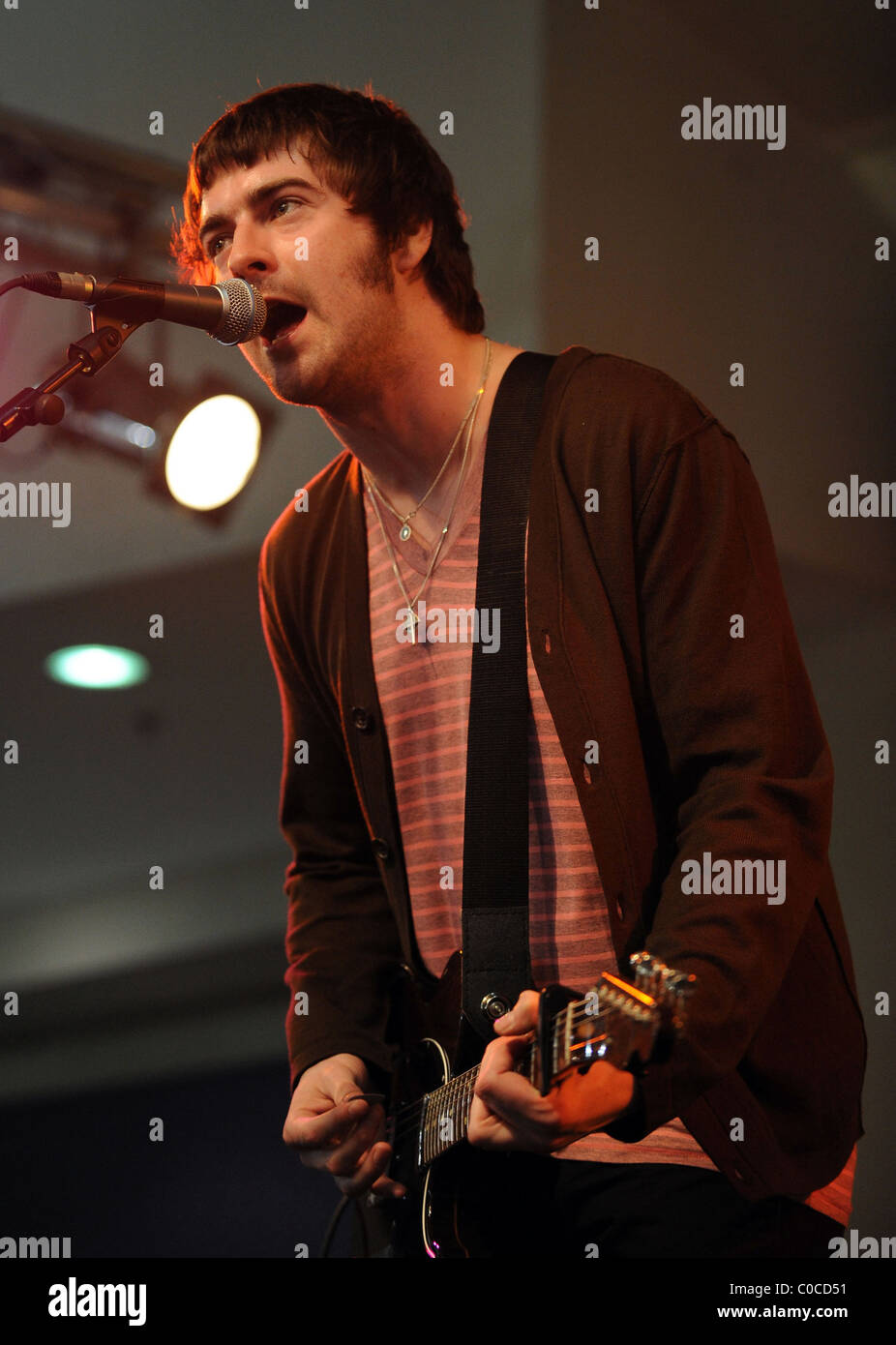 Liam Fray The Courteeners performing at HMV, Oxford Street London ...