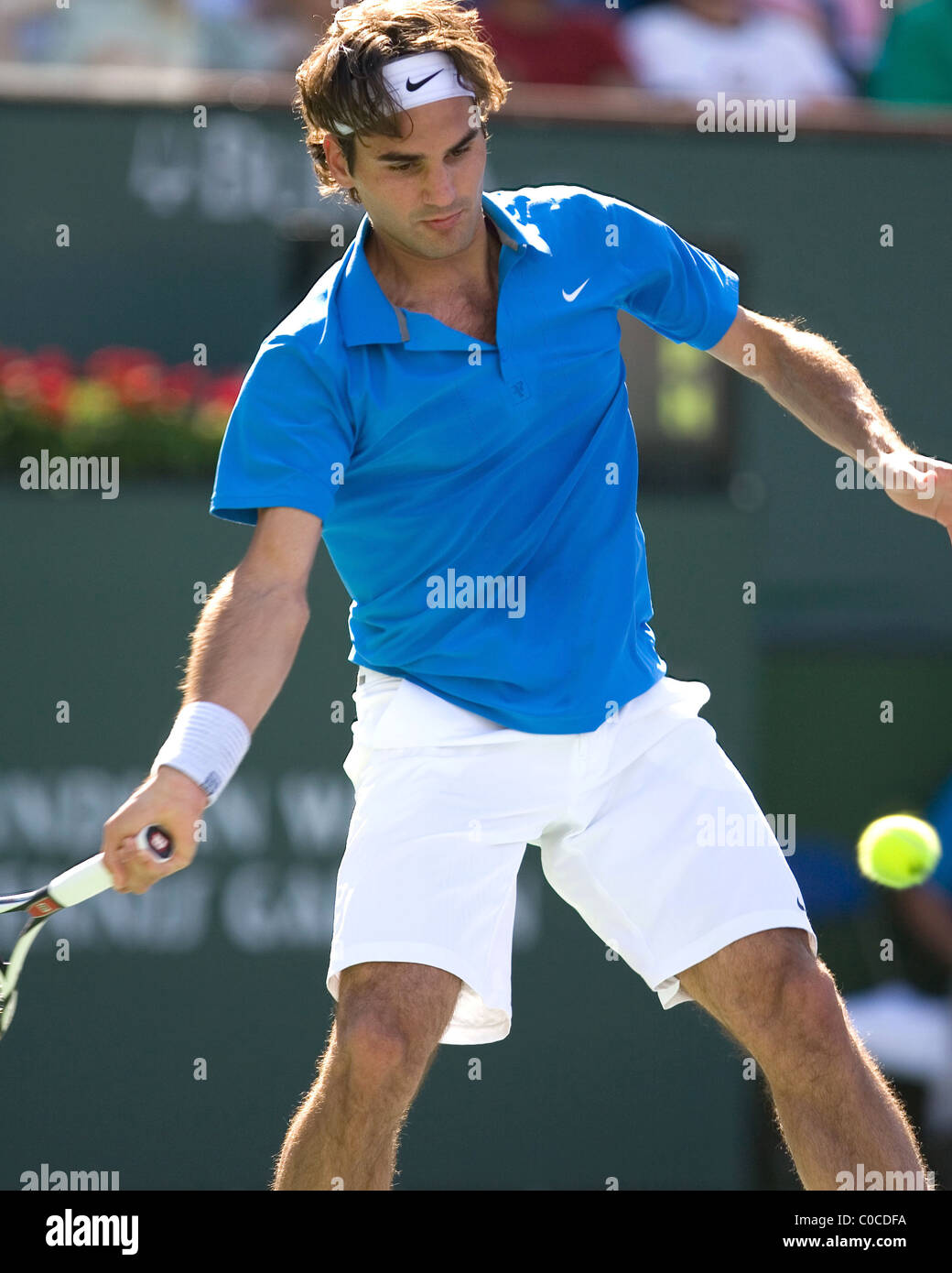 Mardy Fish plays Roger Federer Pacific Life Open Tennis Tournament ...