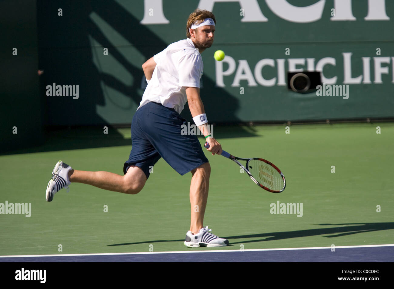 Mardy Fish plays Roger Federer Pacific Life Open Tennis Tournament ...