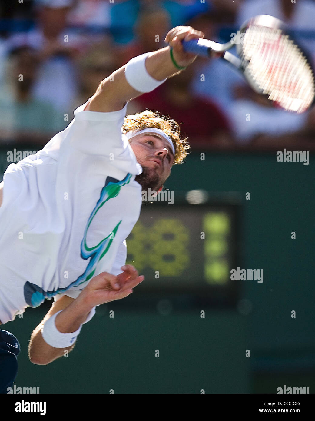 Mardy Fish plays Roger Federer Pacific Life Open Tennis Tournament ...