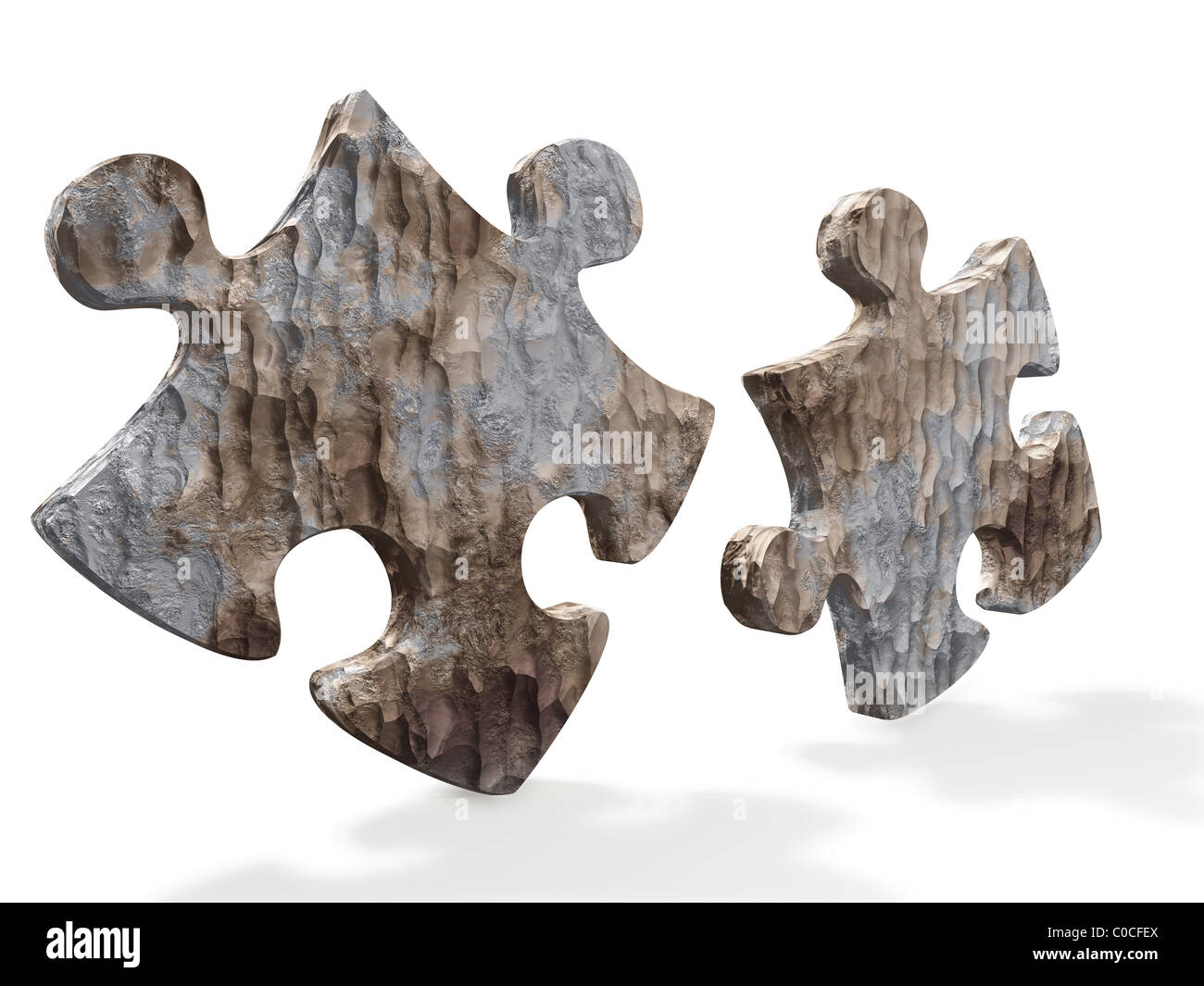 Puzzles from a stone. It is isolated on a white background Stock Photo ...