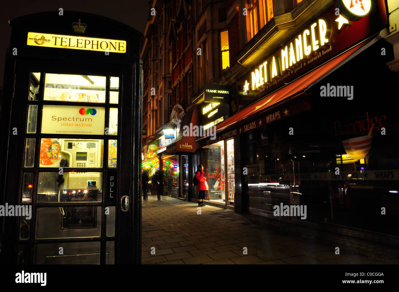 A High street in London at night Stock Photo - Alamy