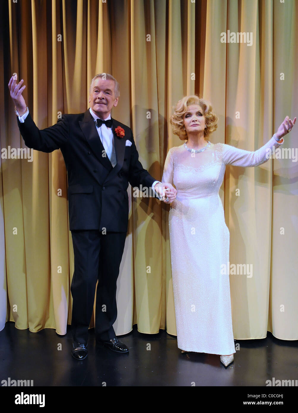Kate O'Mara and Frank Barrie pose as Marlene Dietrich and Noel Coward ...