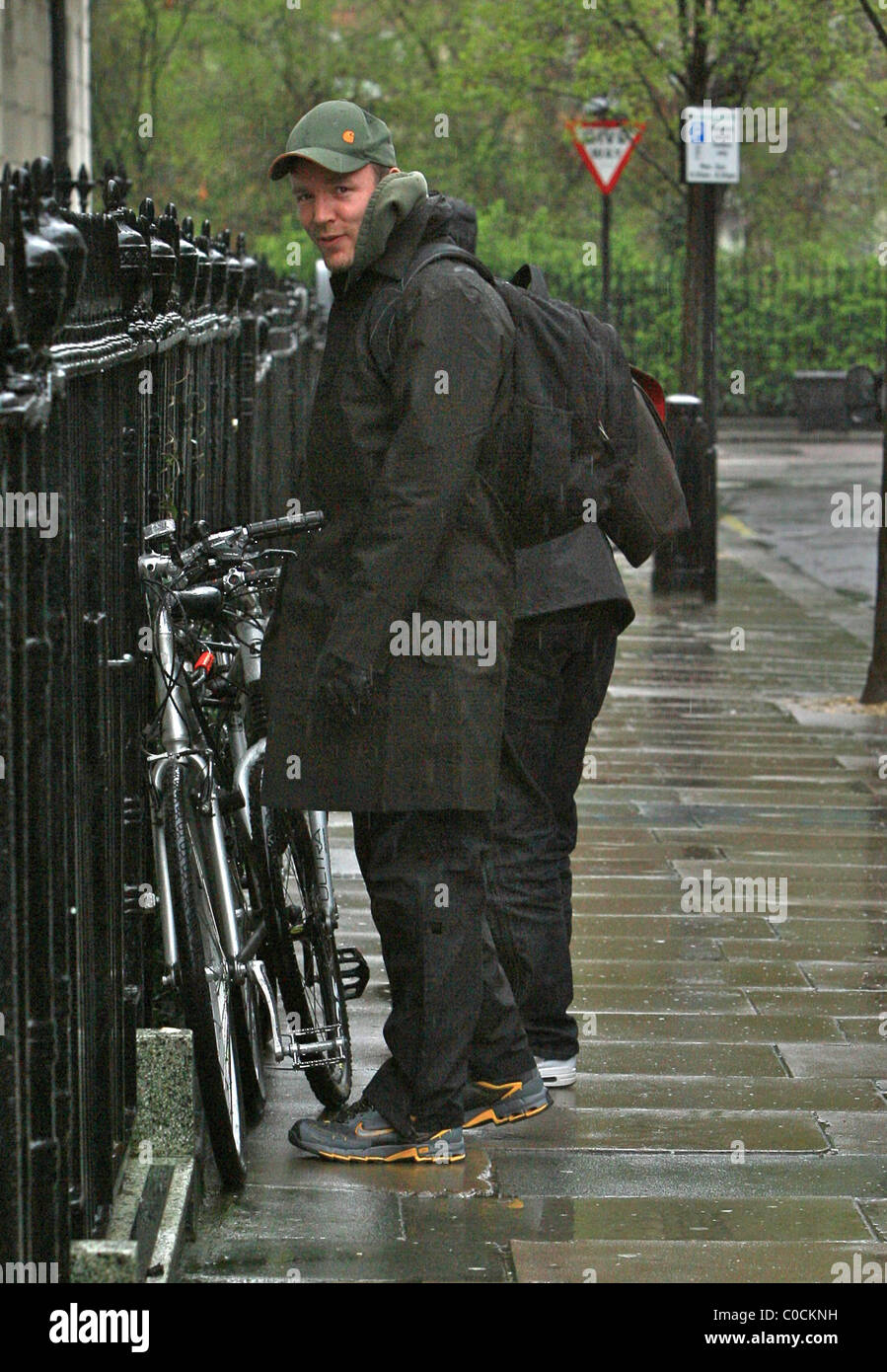 Guy Ritchie leaving home today on his bike London, England - 28.03.08 ...
