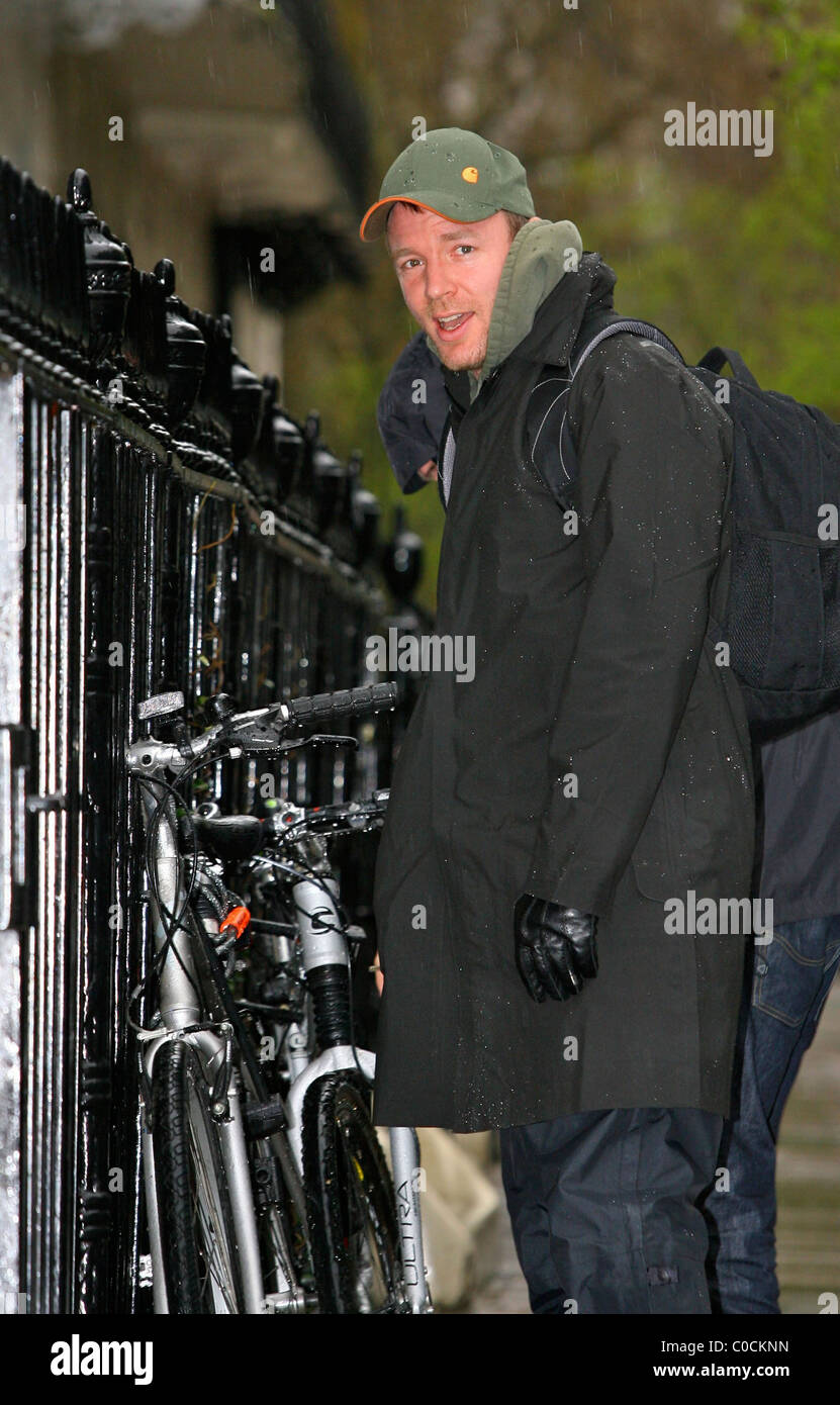 Guy Ritchie leaving home today on his bike London, England - 28.03.08 ...