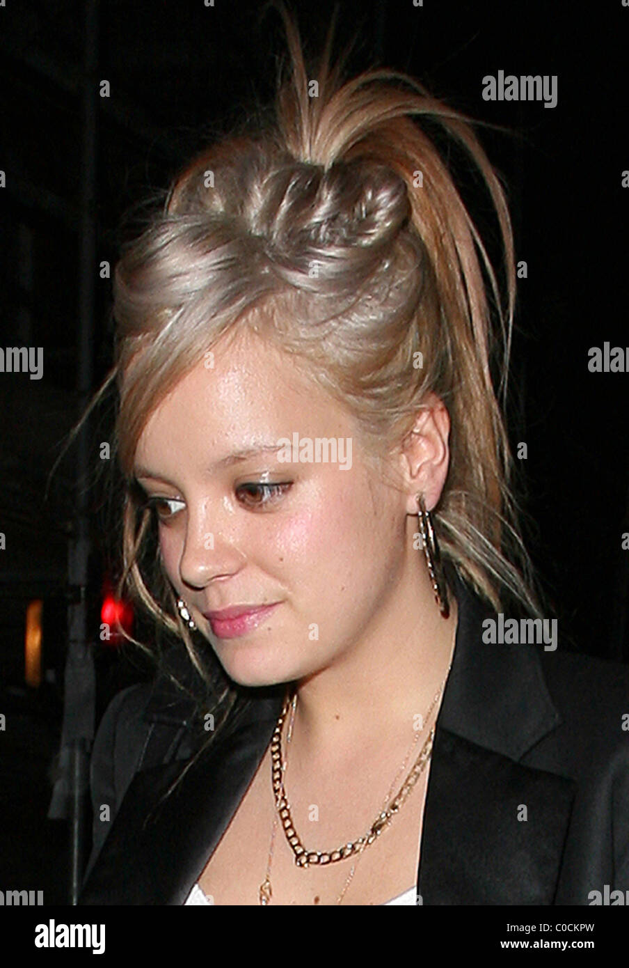 Lily Allen leaves the Royal Albert Hall, having watched Noel Fielding's ...