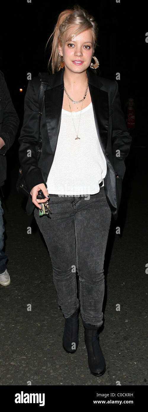 Lily Allen leaves the Royal Albert Hall, having watched Noel Fielding's ...