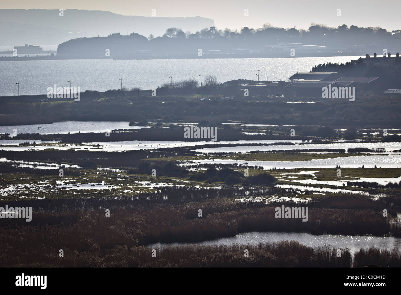 Managed wetlands of RSPB Lodmoor, Weymouth, UK Stock Photo - Alamy