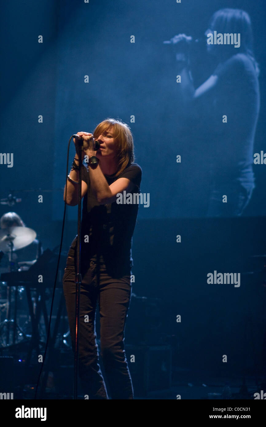 Beth Gibbons of Portishead performing at the Hammersmith Apollo. London ...
