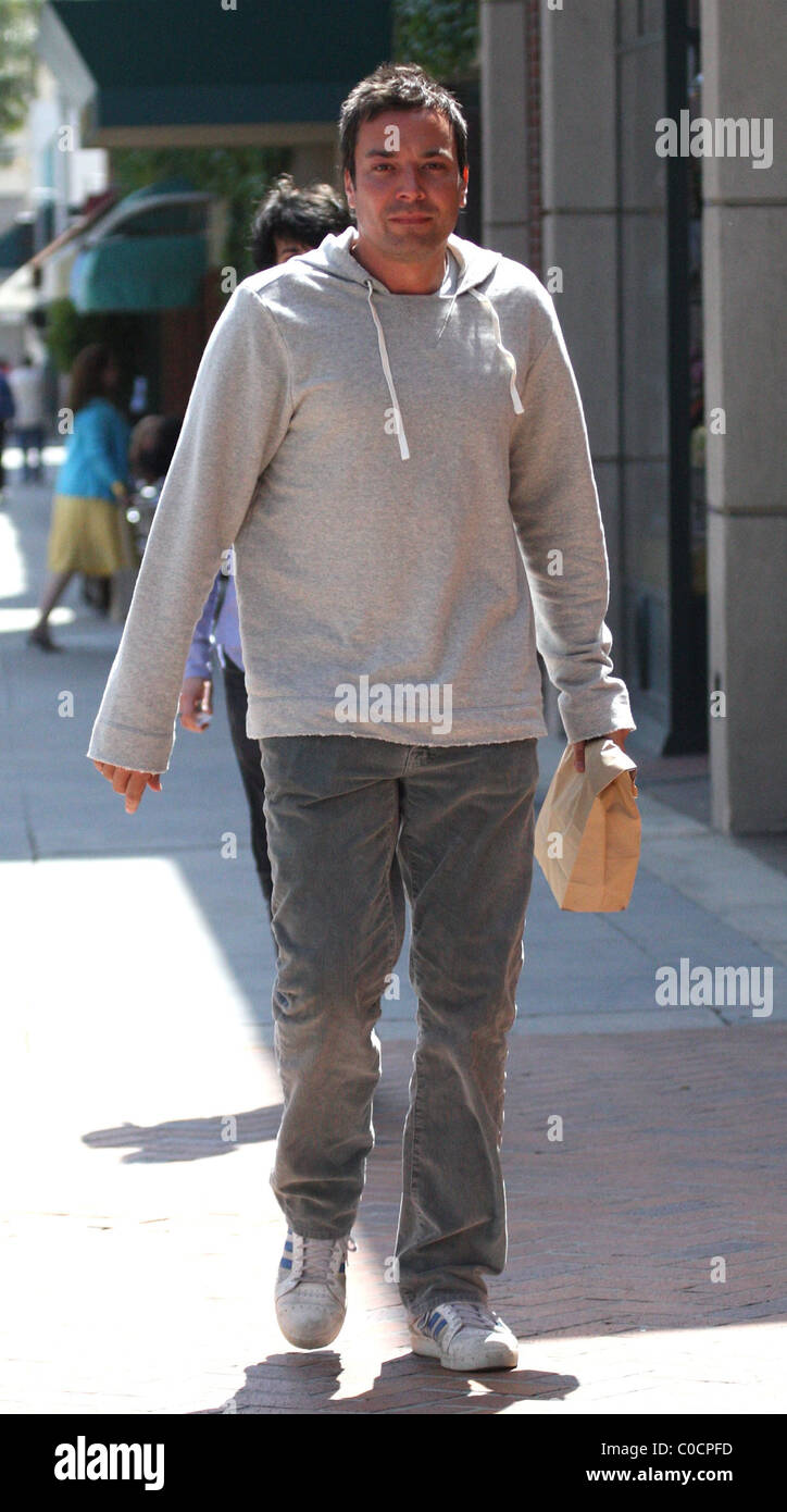 American actor Jimmy Fallon leaving a Beverly Hills medical centre ...