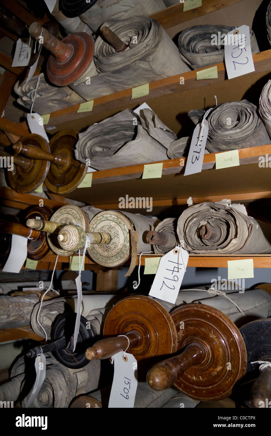 Czech Torah Scrolls display in the museum of Westminster Synagogue ...