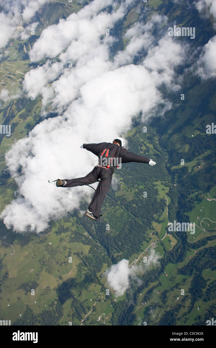 Man in tracking position is falling in freefall with over 100 MPH over ...