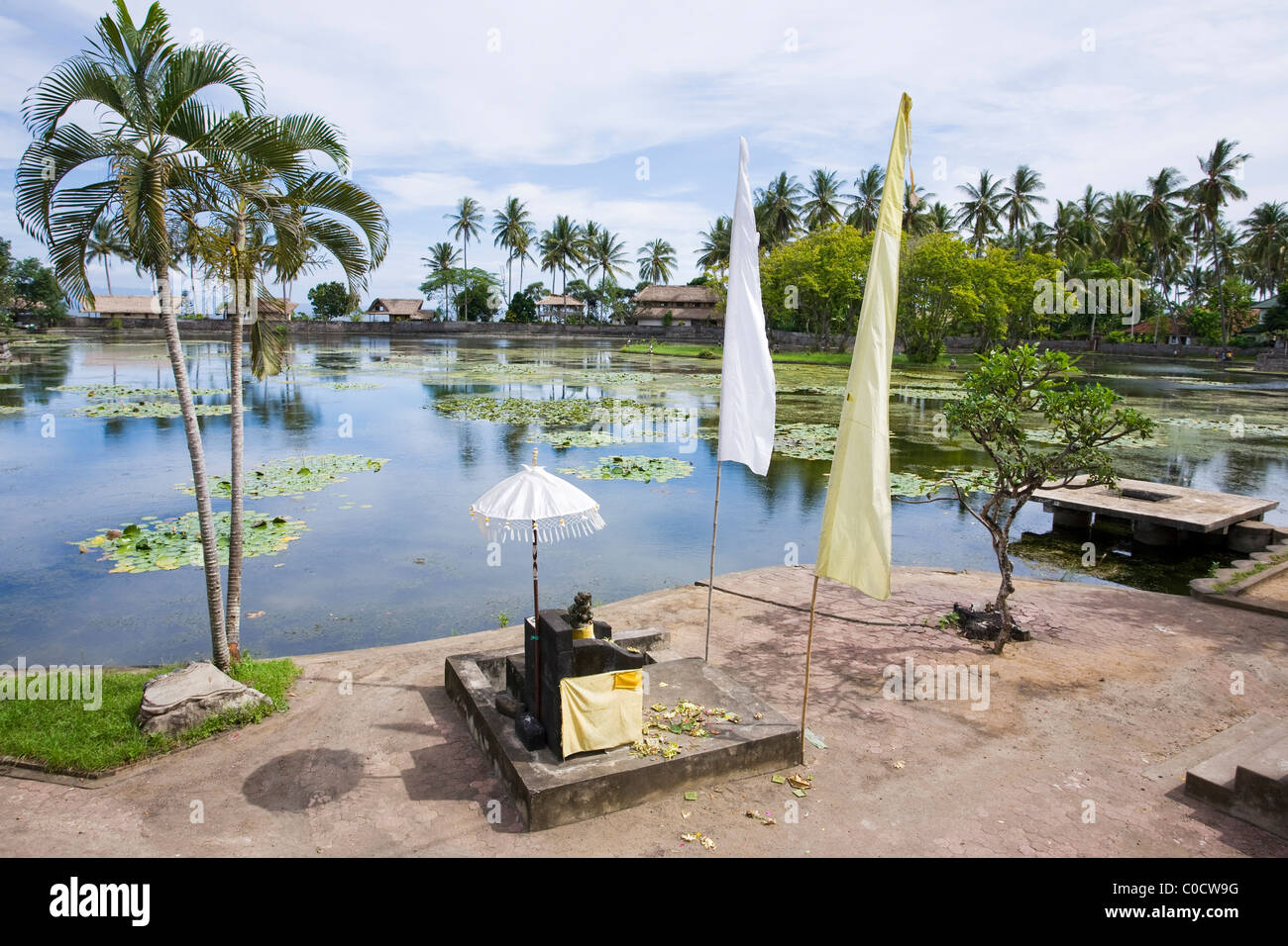 Candidasa lagoon opposite Pura Candidasa, Candidasa, Bali, Indonesia ...