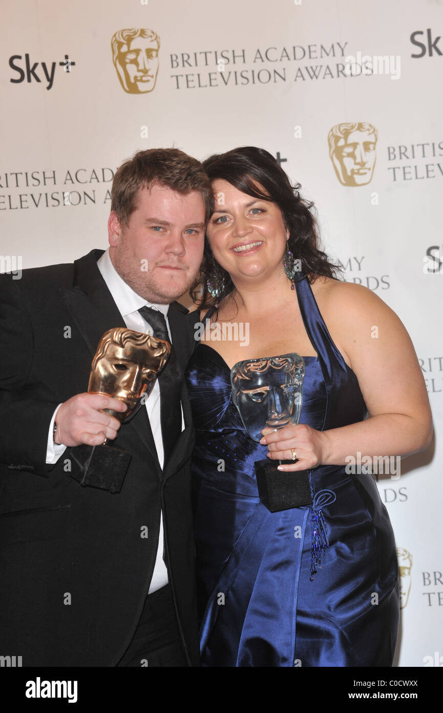 James Corden and Ruth Jones with the Sky+ Audience Award for the ...
