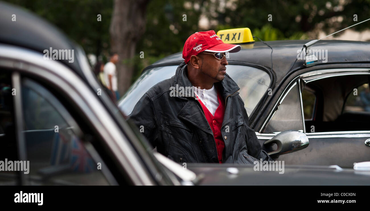 Taxi driver cab Havana Cuba Stock Photo - Alamy