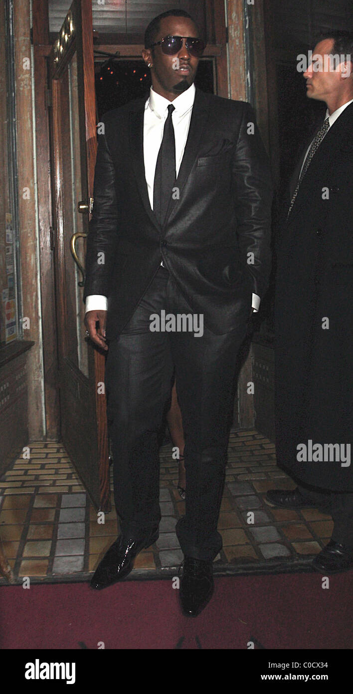 Sean Combs aka P Diddy leaving a party thrown by the Beckhams at Via Veneto restaurant in Santa ...