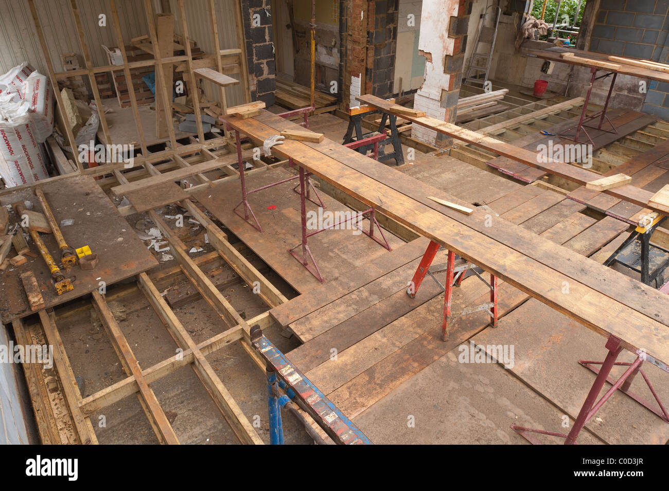 self build home extension building works Stock Photo - Alamy