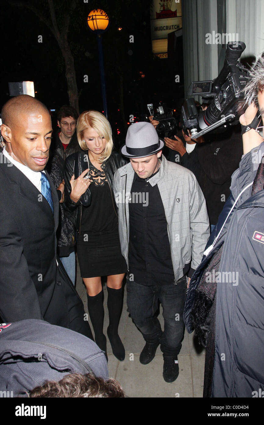 Paris Hilton and Benji Madden leaving the Foxtail nightclub. West ...
