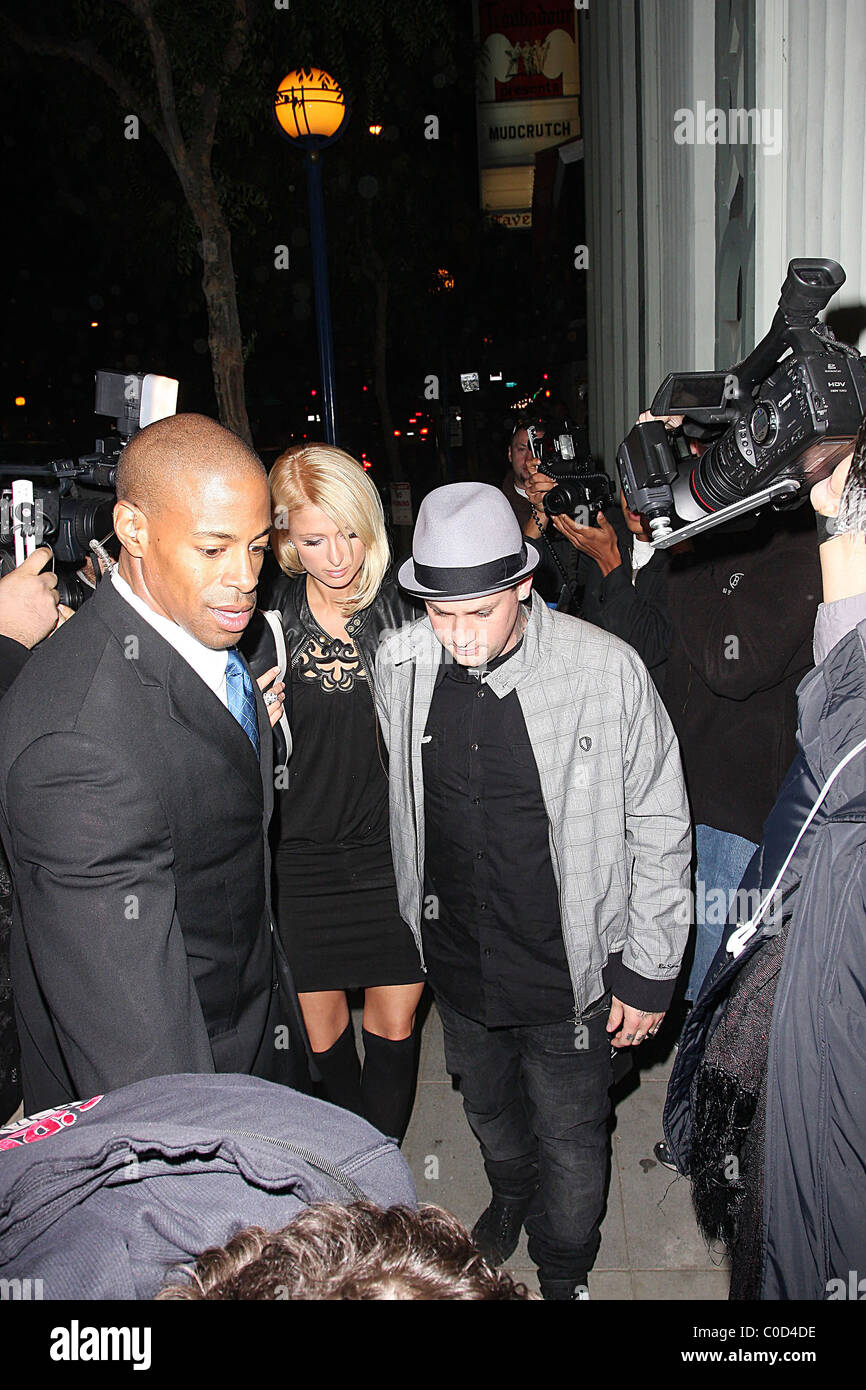 Paris Hilton and Benji Madden leaving the Foxtail nightclub West ...