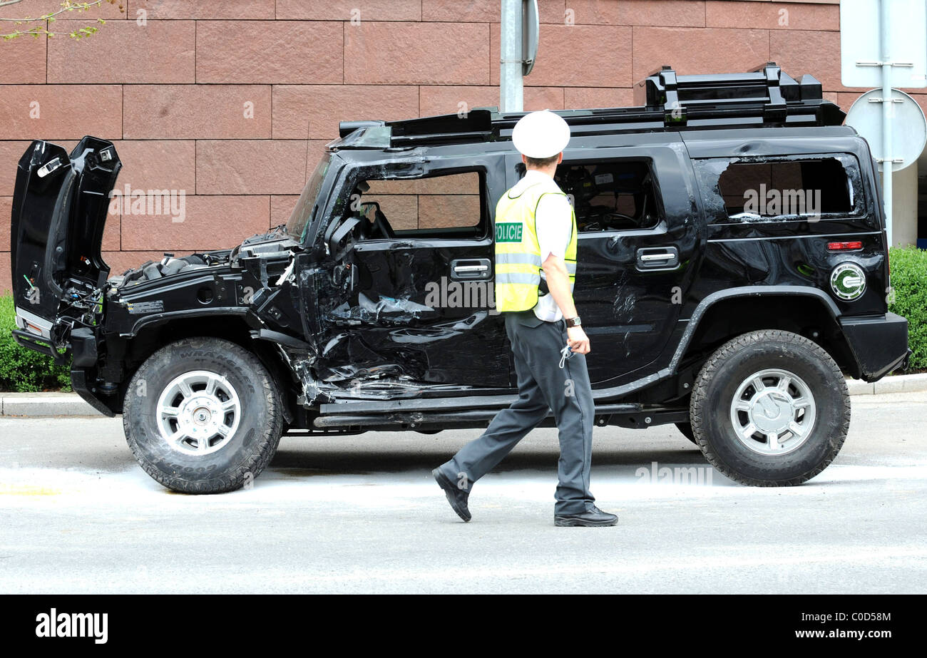 A car accident involving a taxi, a bus, and a hummer occurred during ...