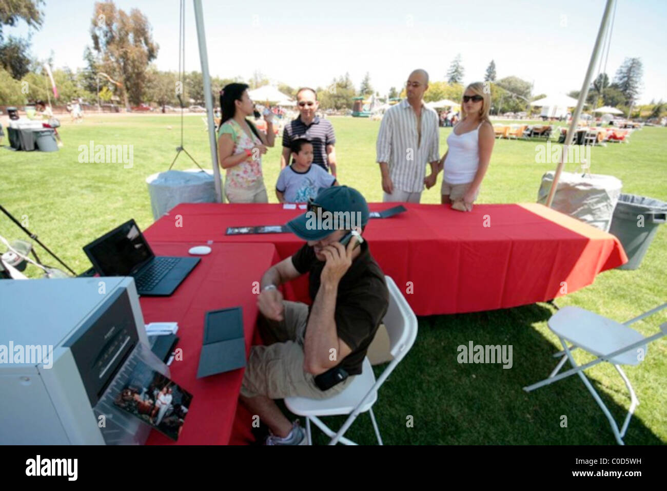 Instant print photo booth station Stock Photo - Alamy