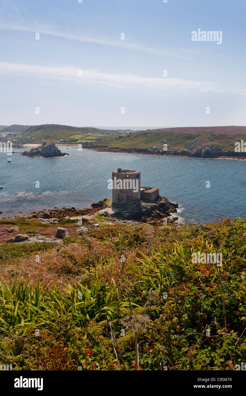 Looking down on Cromwell's castle Tresco Isles of Scilly Stock Photo ...