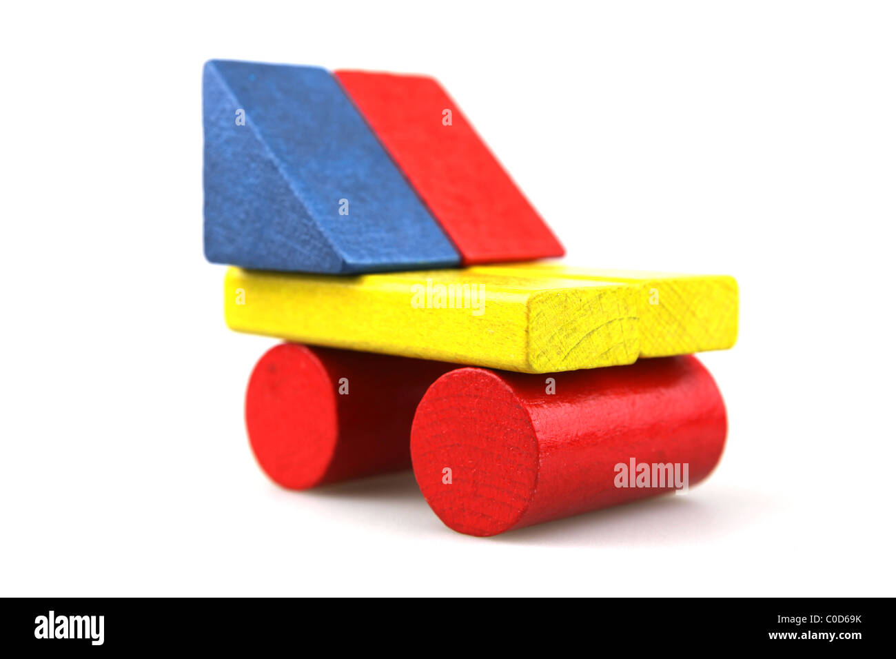 Wooden building block tower Cut Out Stock Images & Pictures - Alamy