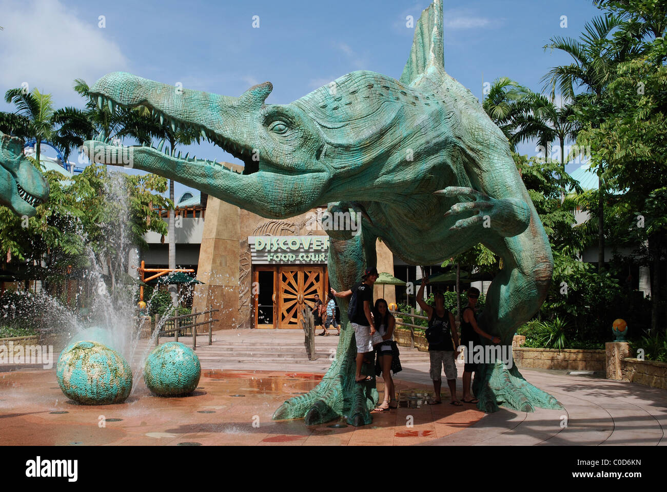 sculpture of dinosaur at universal studios,sentosa, singapore Stock ...