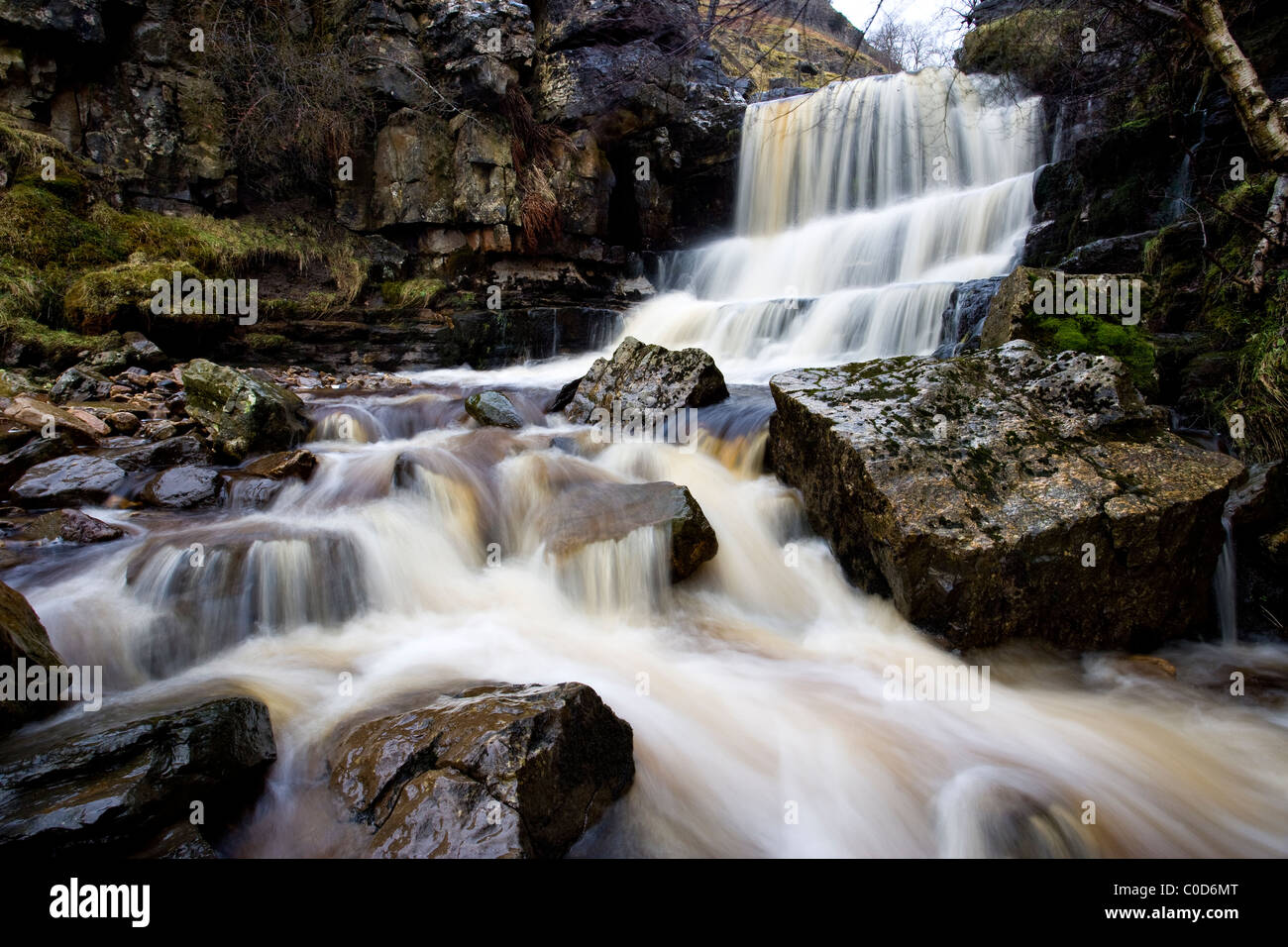 Swinner Gill Waterfalls, Swaledale, Yorkshire Dales, England Stock ...