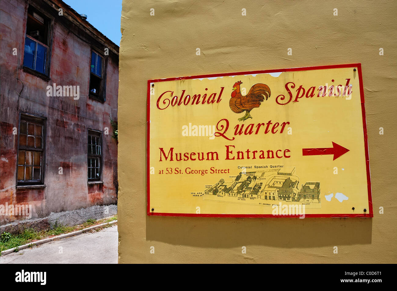 St. Augustine Florida sign to the entrance into the old Colonial ...