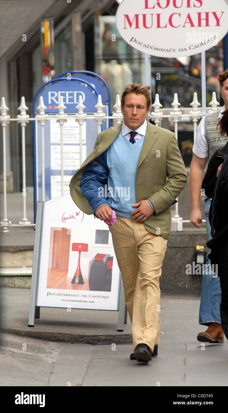 Jonny Wilkinson wearing a suit from Hackett menswear walks toTrinity ...