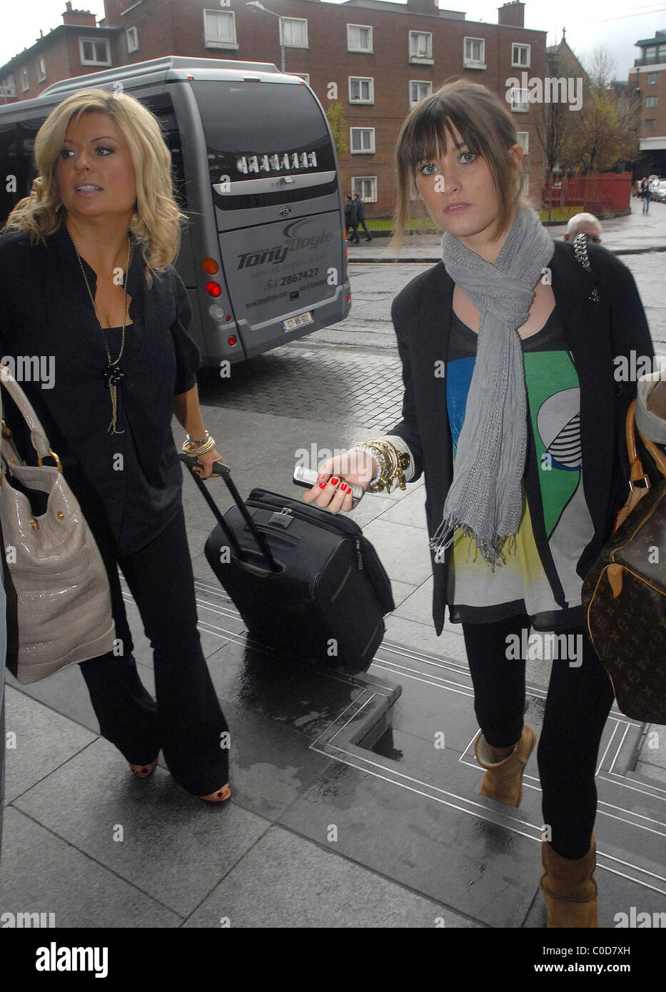 Emily Simmons, Charlie Webb British soap stars arrive at their hotel ...
