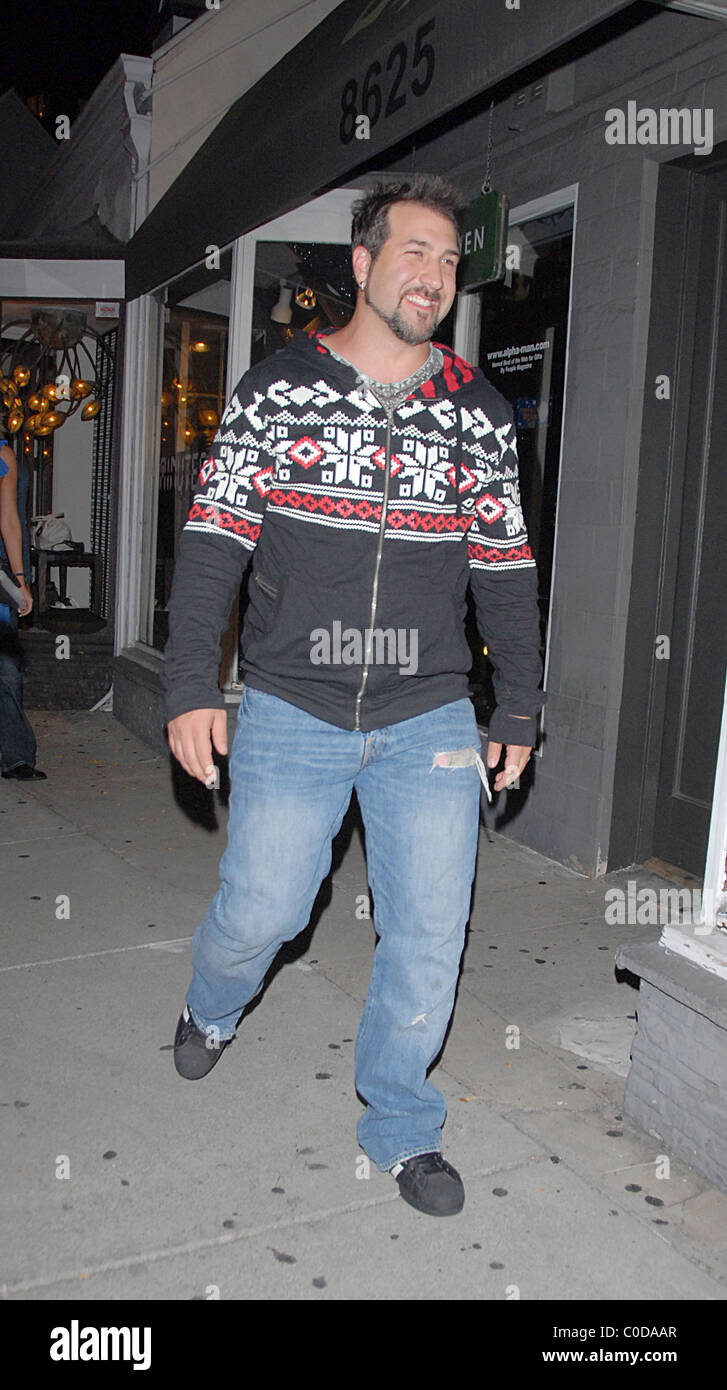 Joe Fatone arriving at the Villa Lounge nightclub West Hollywood ...