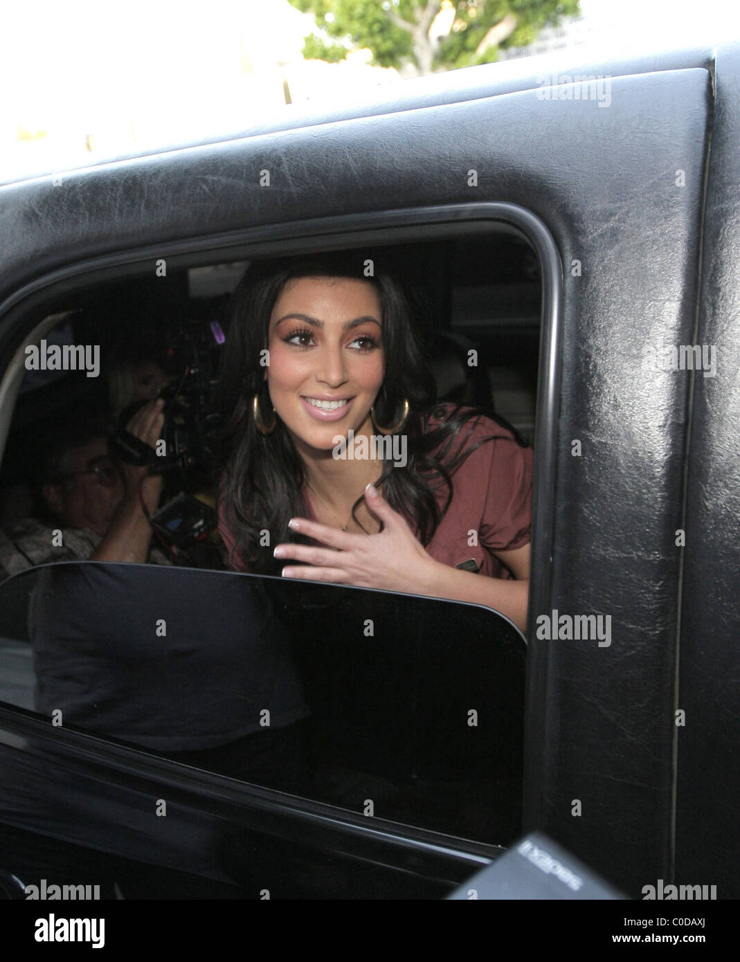 Reality TV star Kim Kardashian filming scenes for her show 'Keeping up ...