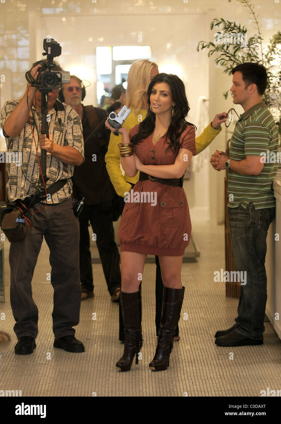 Reality TV star Kim Kardashian filming scenes for her show 'Keeping up ...