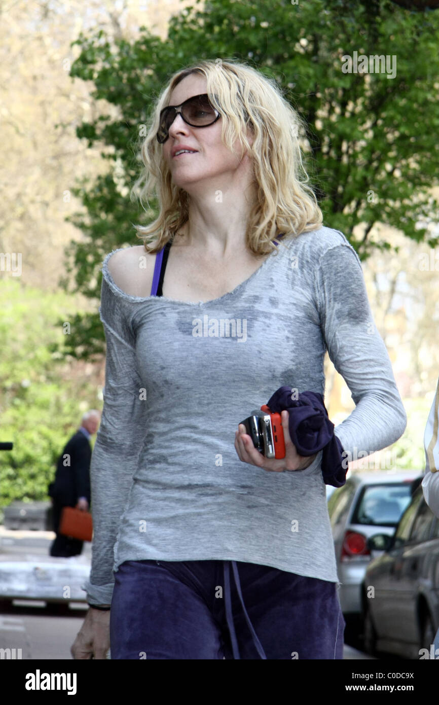 Madonna leaving the gym looking very sweaty London, England - 17.04.08 ...