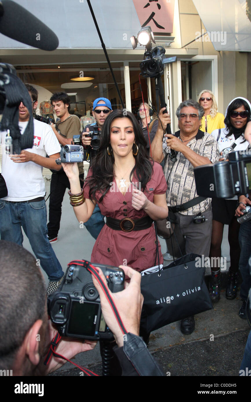 Reality TV star Kim Kardashian filming scenes for her show 'Keeping up ...