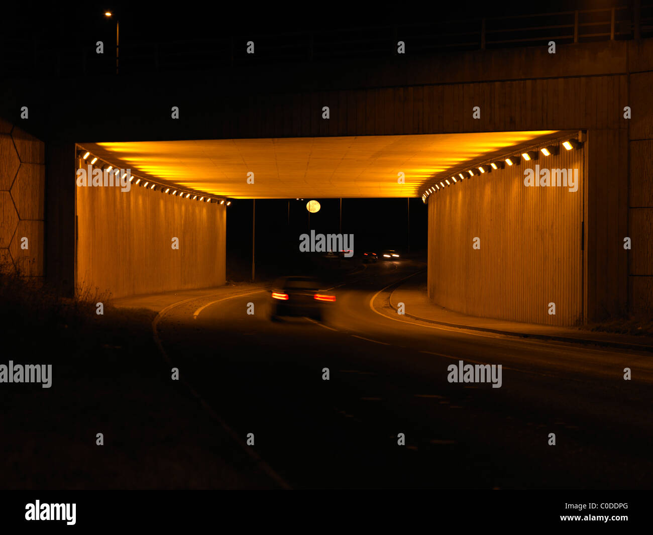 Moon under bridge on Aberford Road. Aberford Stock Photo - Alamy