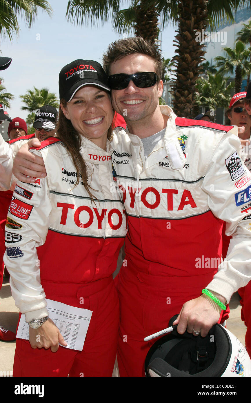 Jamie Little and Daniel Goddard celebrating after Jamie won the race ...