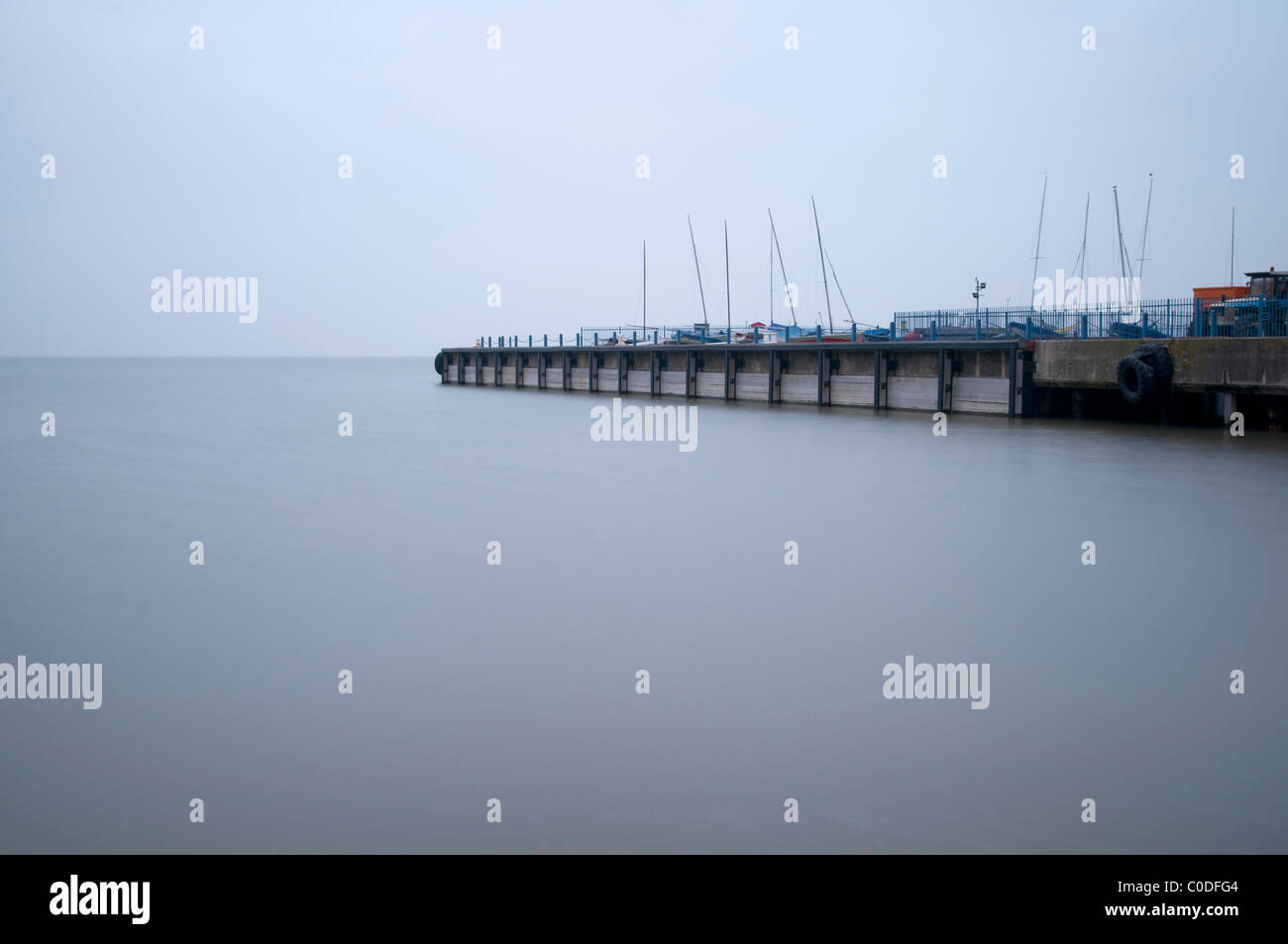 Whitstable Beach and harbour at high tide Kent England UK Stock Photo ...