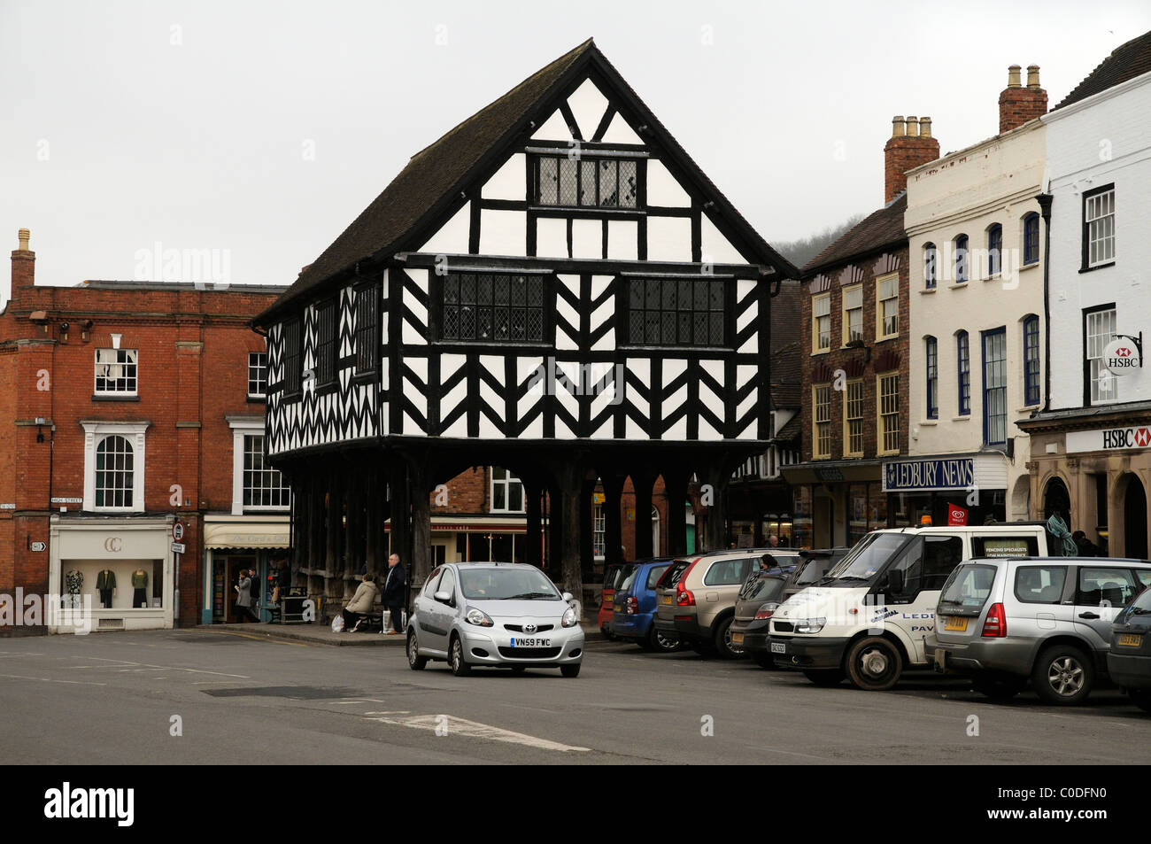 The 17th Century historic Market House in the market town of Ledbury ...