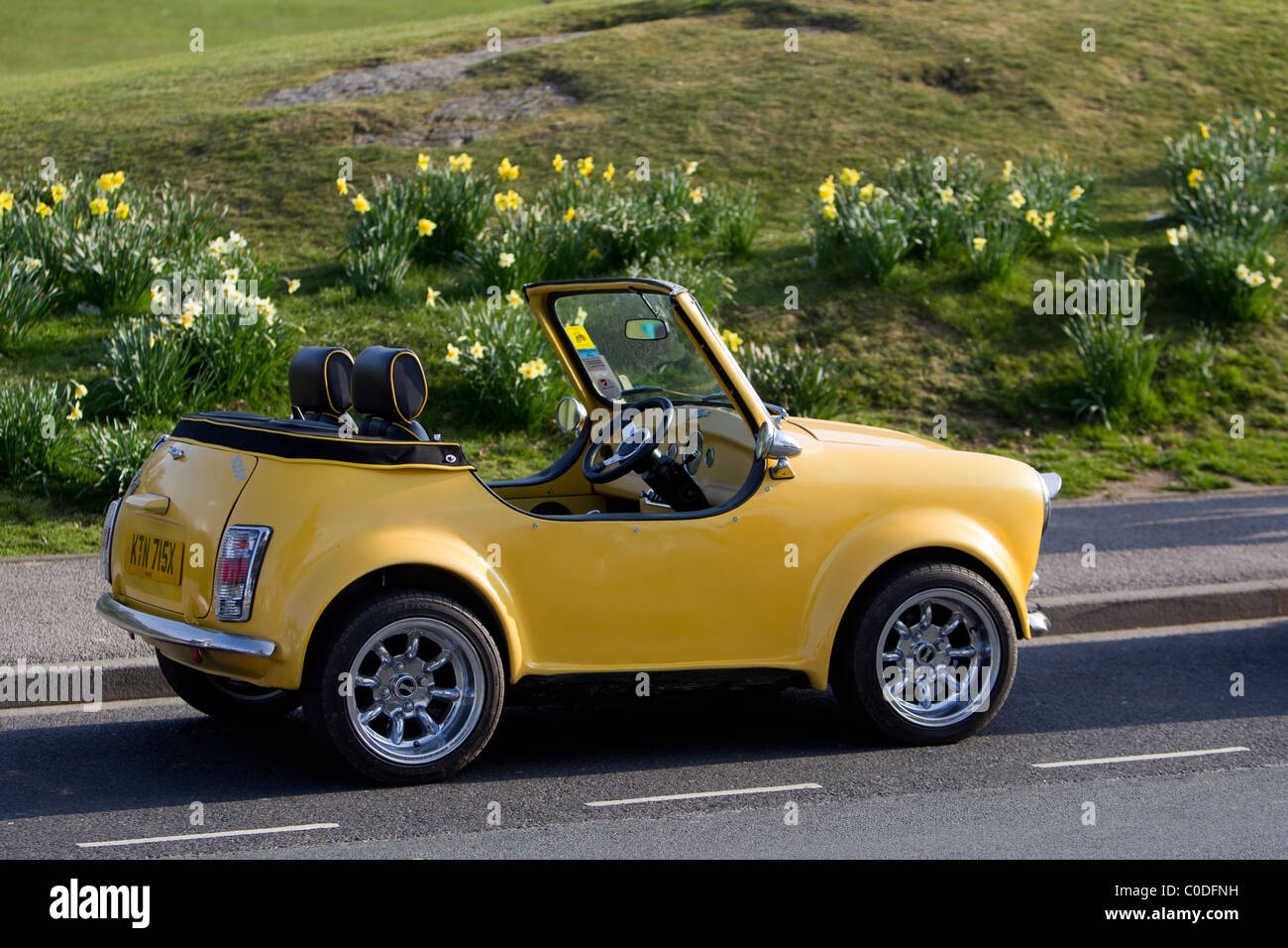 Yellow Mini Noddy Car convertible Stock Photo - Alamy
